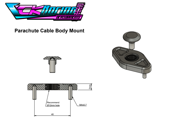 Parachute Cable Body Mount – CK Racing Developments