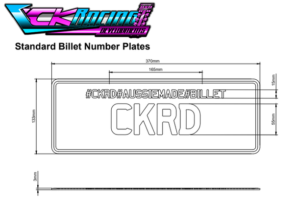 Standard Billet Number Plate – CK Racing Developments