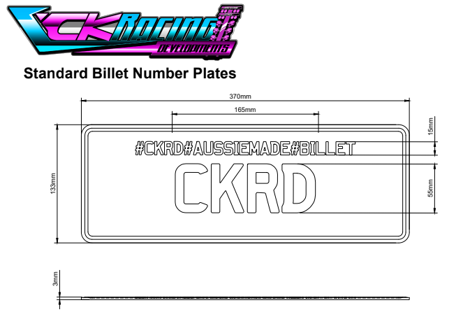 Standard Billet Number Plate – CK Racing Developments